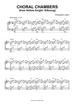 Choral Chambers – Hollow Knight: Silksong OST Piano Solo Sheet Music for Piano (Solo ...