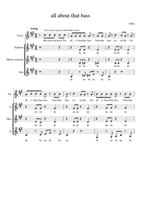 All About That Bass Sheet Music By Meghan Trainor Lyrics
