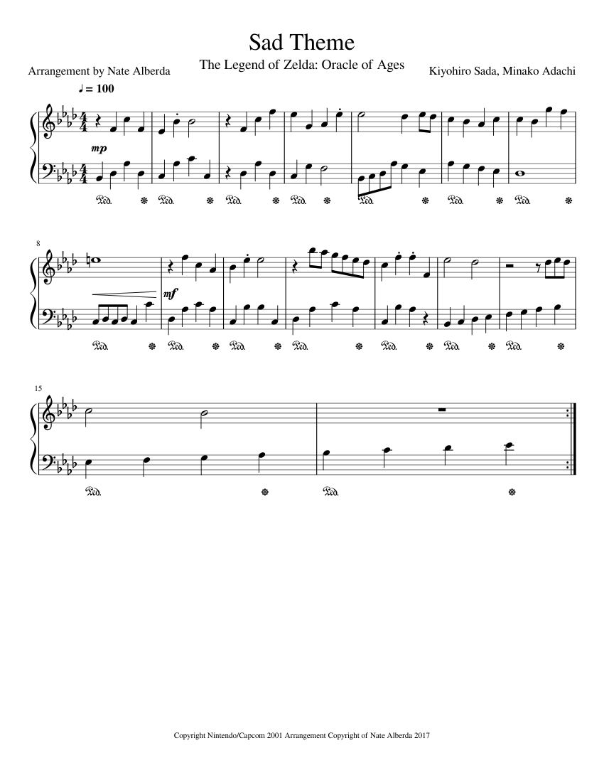 Sad Theme Sheet music for Piano (Solo) Easy | Musescore.com