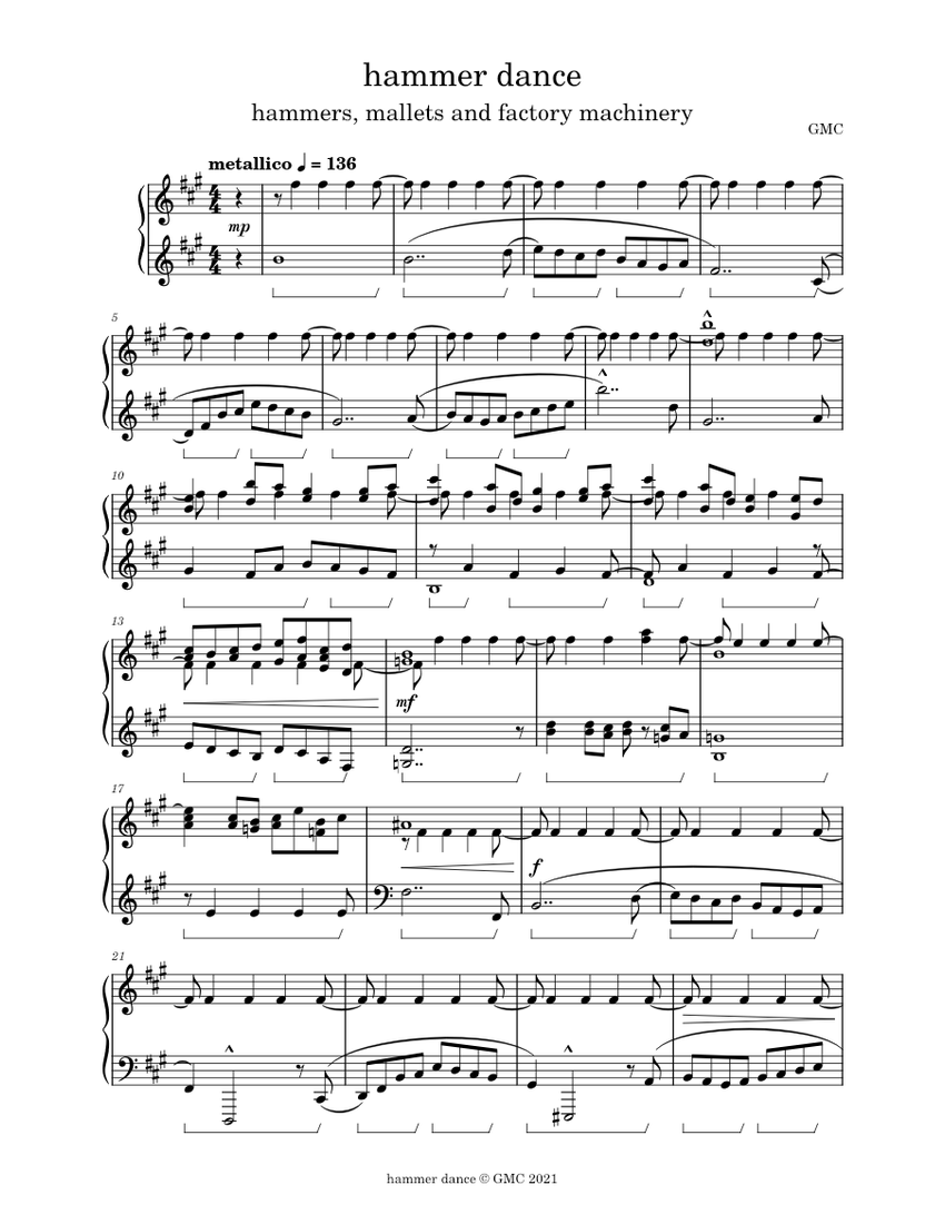 hammer dance - piano tutorial