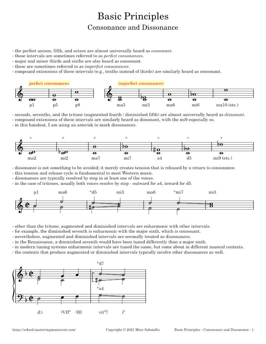 Basic Principles: Consonance and Dissonance Sheet music for Piano (Solo ...