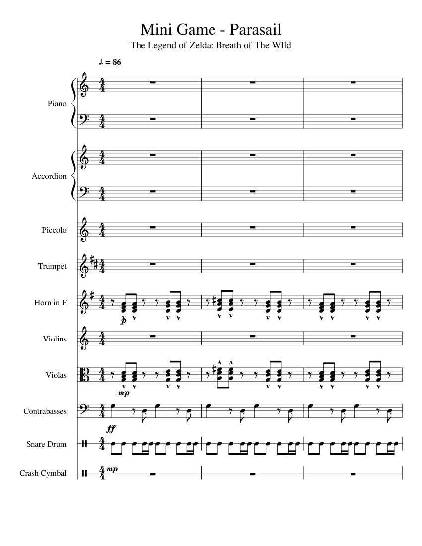 Mini Game Parasail - The Legend of Zelda: Breath of The Wild Sheet ...