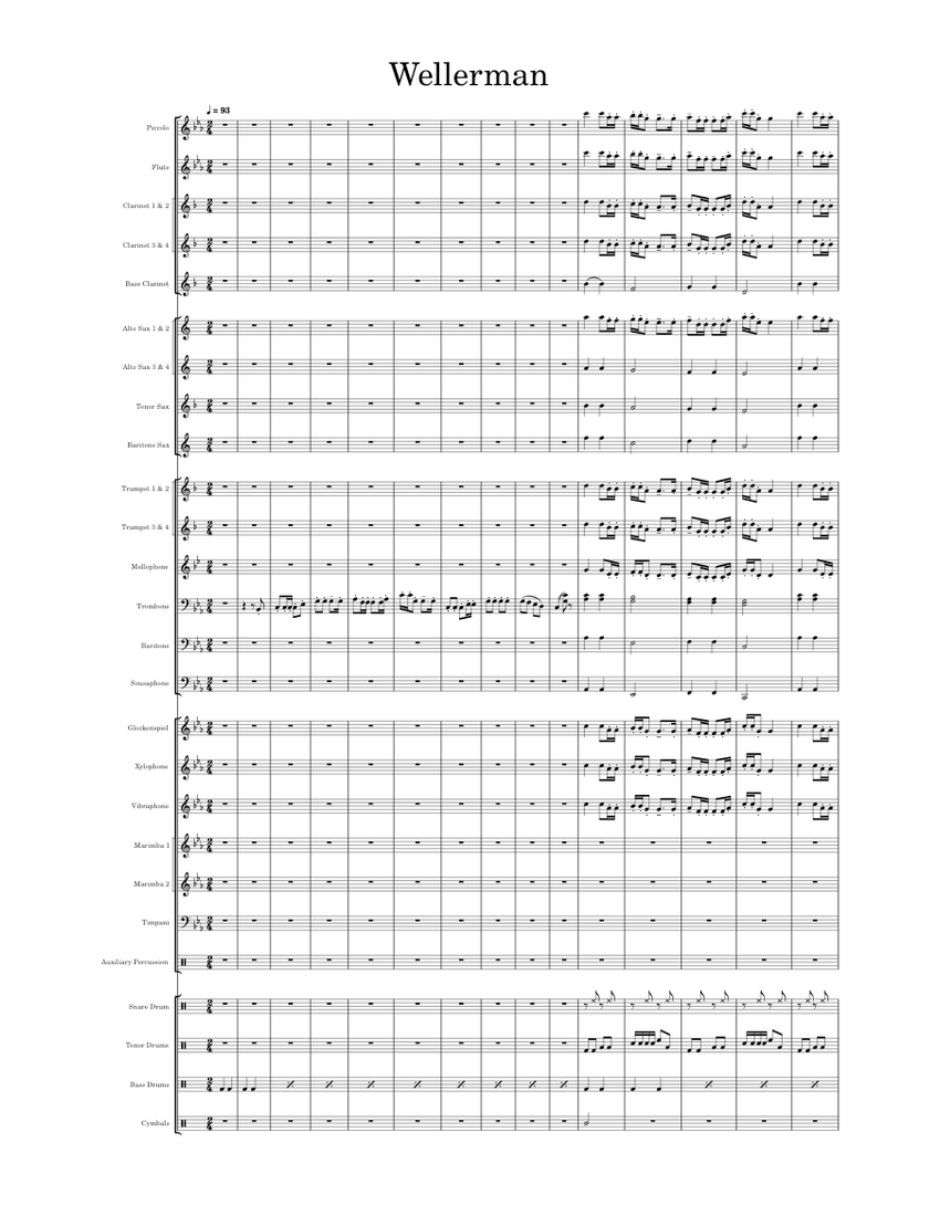 Wellerman Sheet music for Trombone, Flute piccolo, Flute, Clarinet in b-flat & more instruments ...