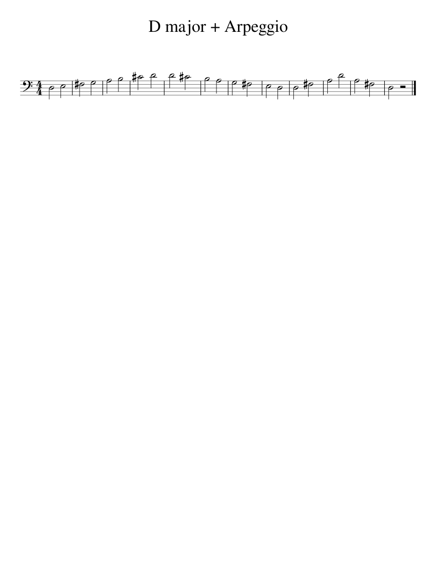 D major + Arpeggio Sheet music for Cello (Solo) | Musescore.com