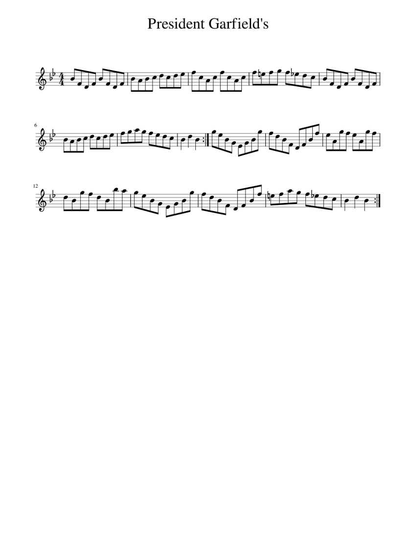 President Garfield's Sheet Music for Piano (Solo) Easy | MuseScore.com