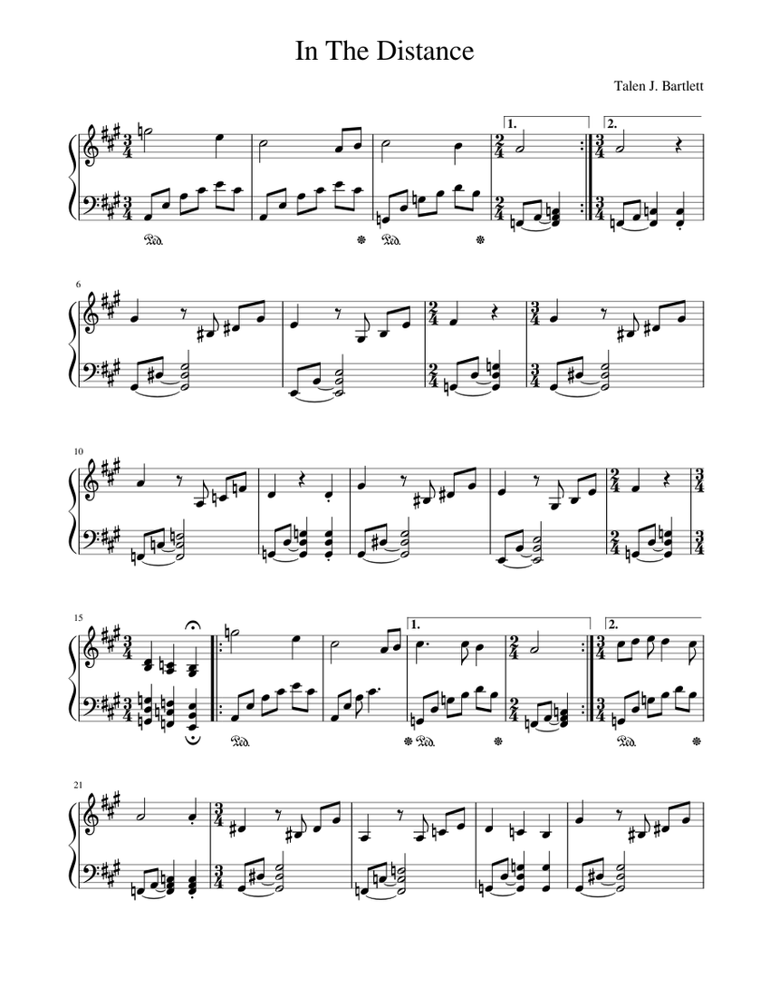 In The Distance - piano tutorial