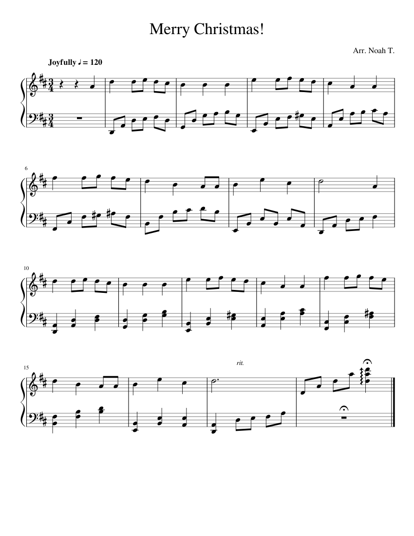 Merry Christmas! Sheet music for Piano (Solo) Easy | Musescore.com