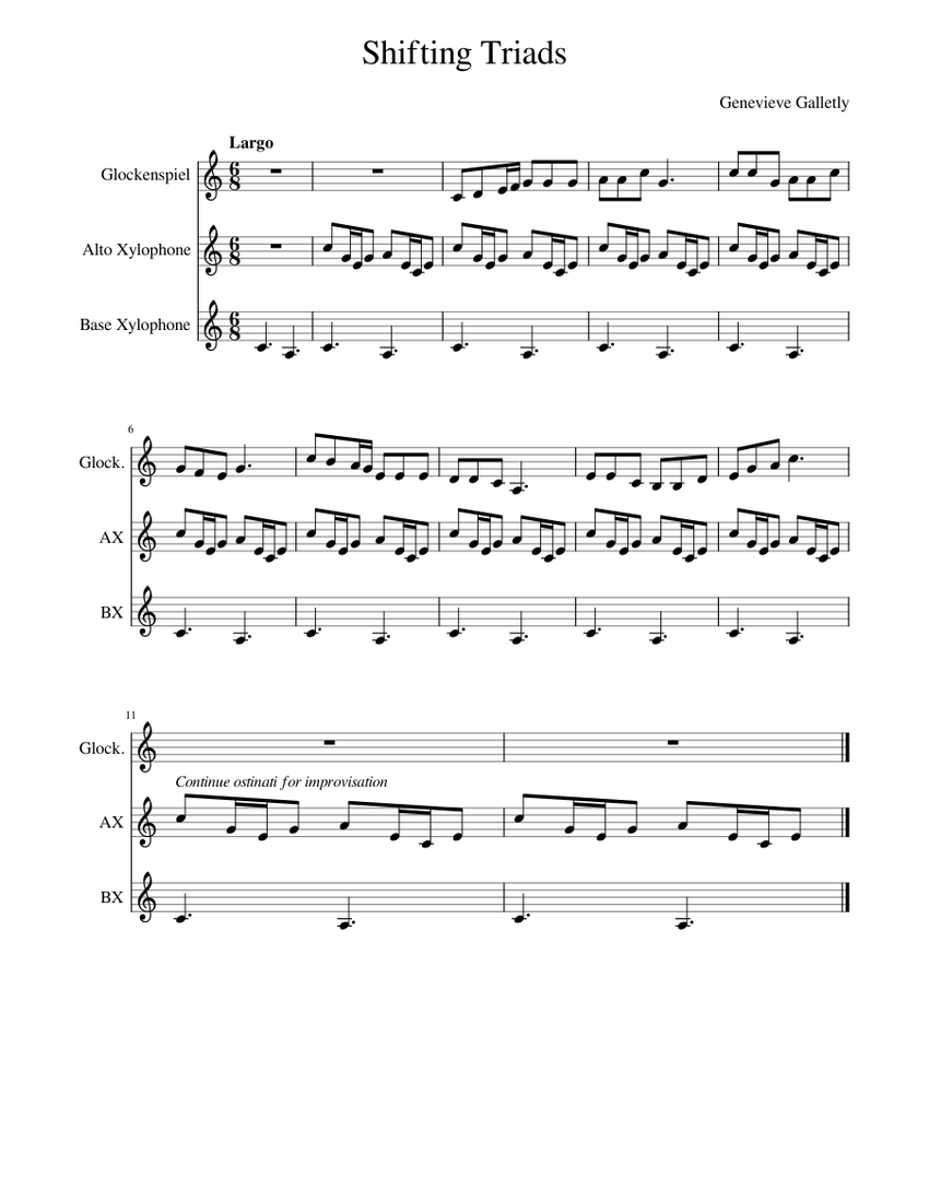 Shifting_Triads Sheet music for Glockenspiel, Marimba, Xylophone (Percussion Trio) | Musescore.com