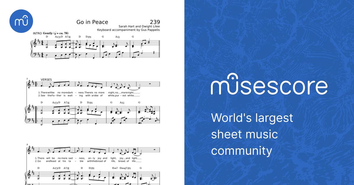 Go in peace - Sarah Hart Sheet Music with Chords for Piano, Vocals ...