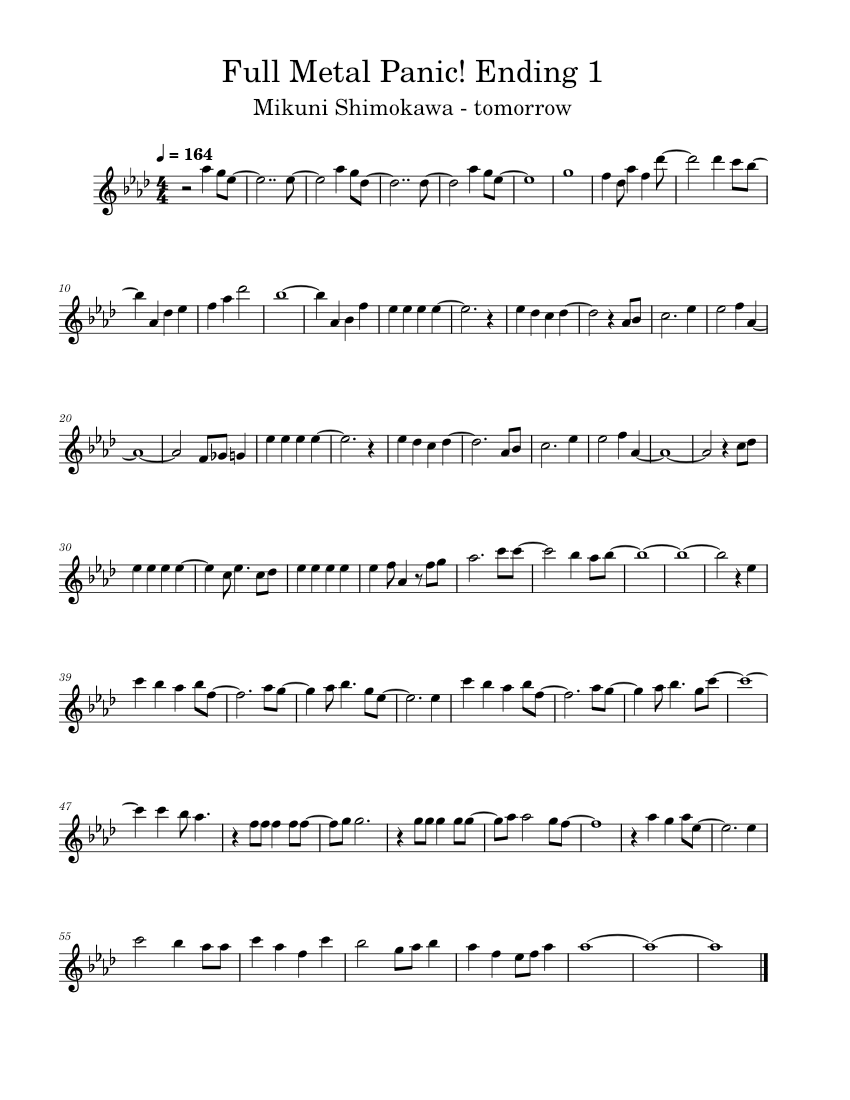 Full Metal Panic! Ending 1 Sheet Music for Flute (Solo) | MuseScore.com