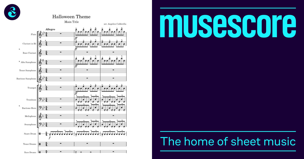 halloween theme Sheet music for Trombone, Tuba, Flute, Saxophone alto ...
