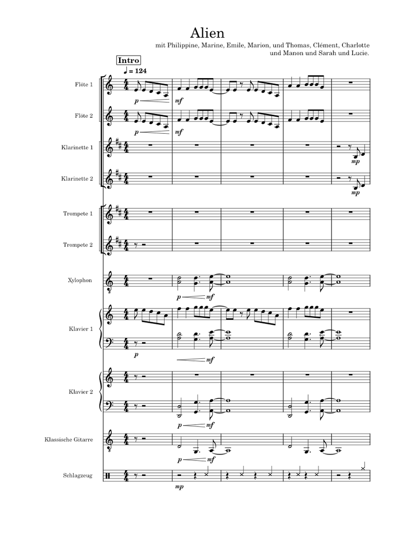Alien - Galantis x Lucas & Steve x Ilira Sheet music for Piano, Flute ...
