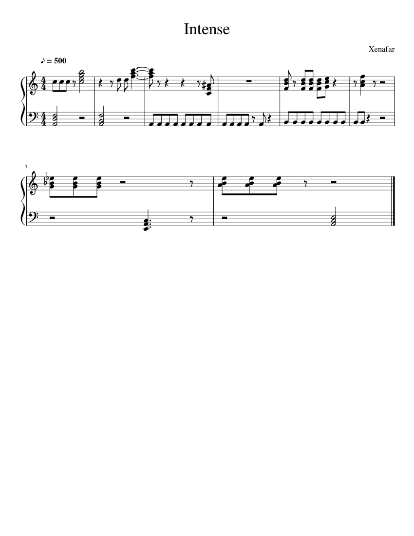 Intense Sheet music for Piano (Solo) | Musescore.com