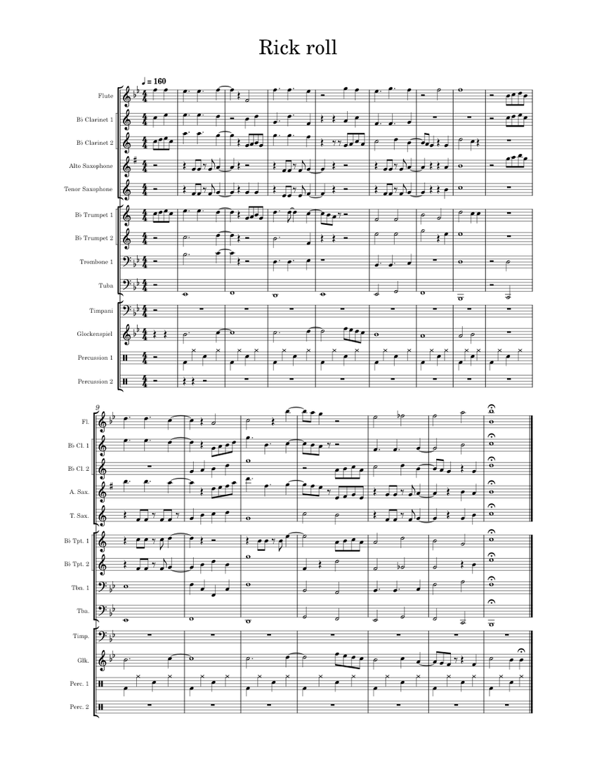 Never Gonna Give You Up – Rick Astley Sheet music for Trombone, Tuba ...