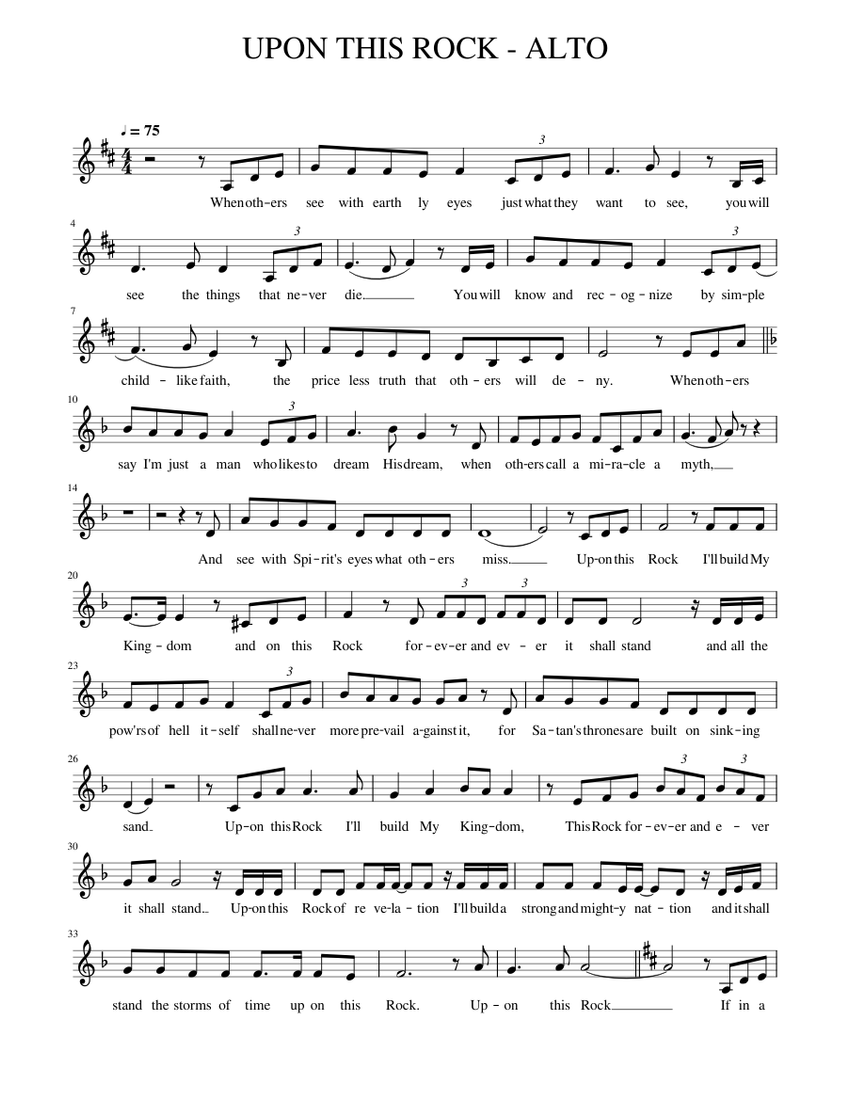 UPON THIS ROCK - ALTO Sheet music for Piano (Solo) | Musescore.com