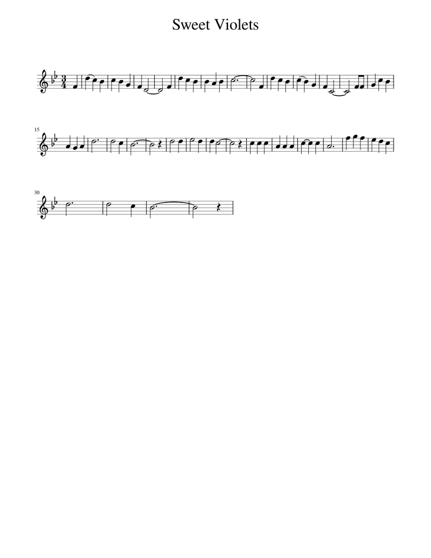 Sweet Violets Sheet Music for Piano (Solo) Easy | MuseScore.com