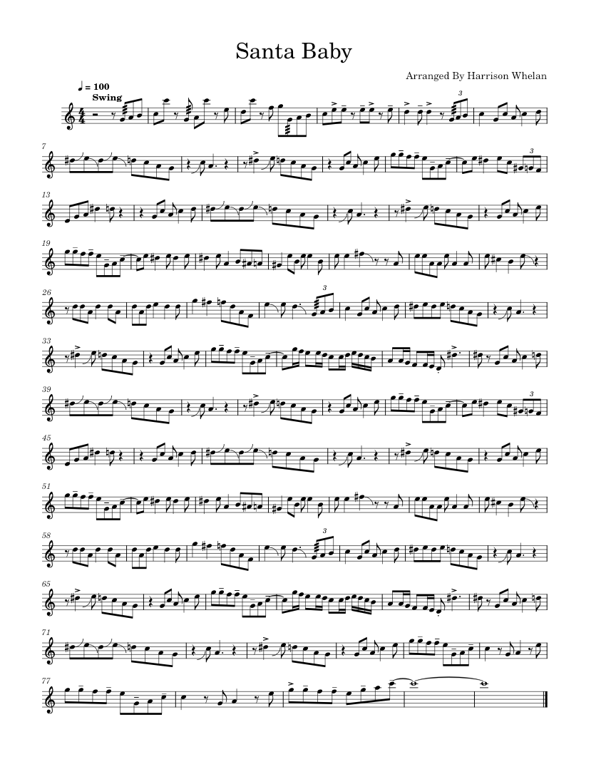 Santa Baby Sheet Music for Flute (Solo) | MuseScore.com