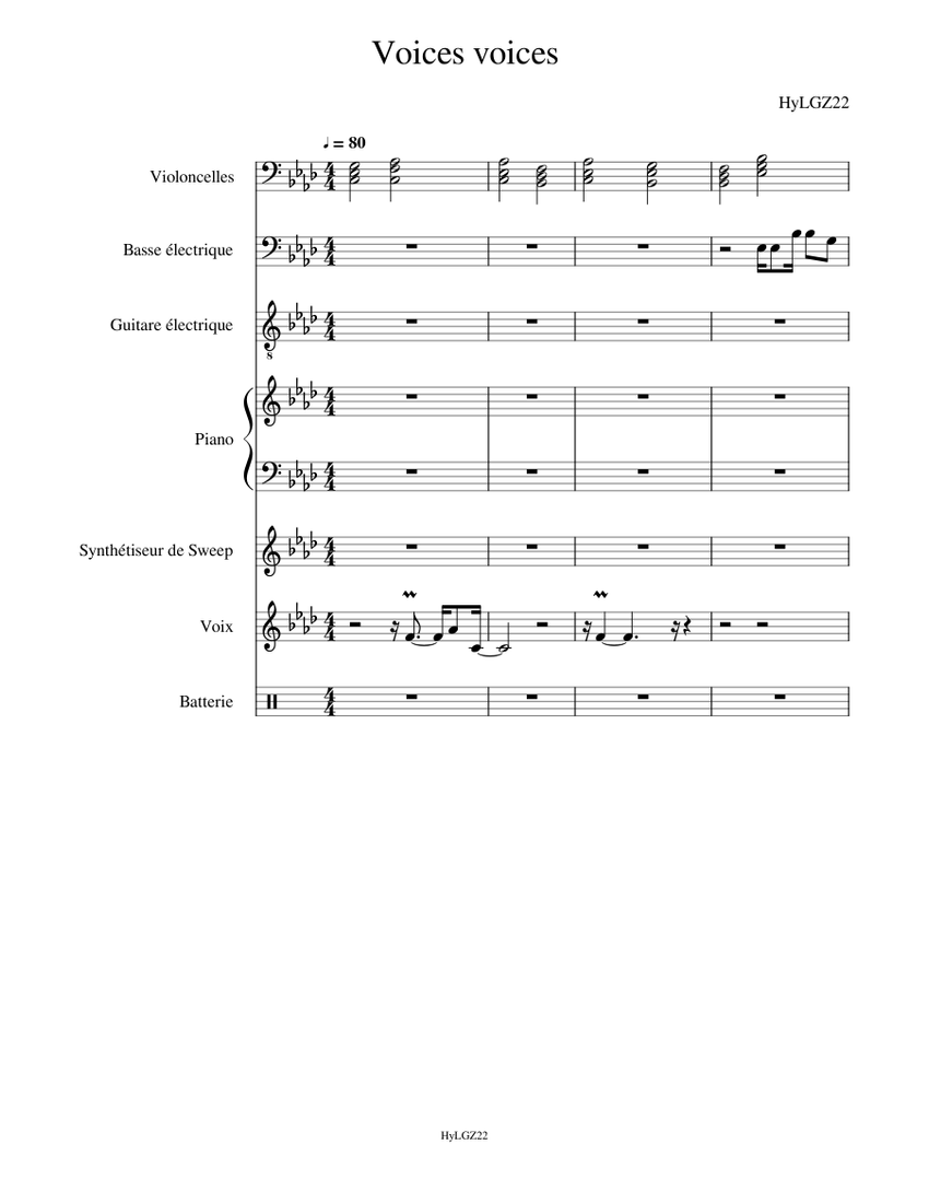 Voices Voices Sheet music for Piano, Vocals, Guitar, Bass guitar & more ...