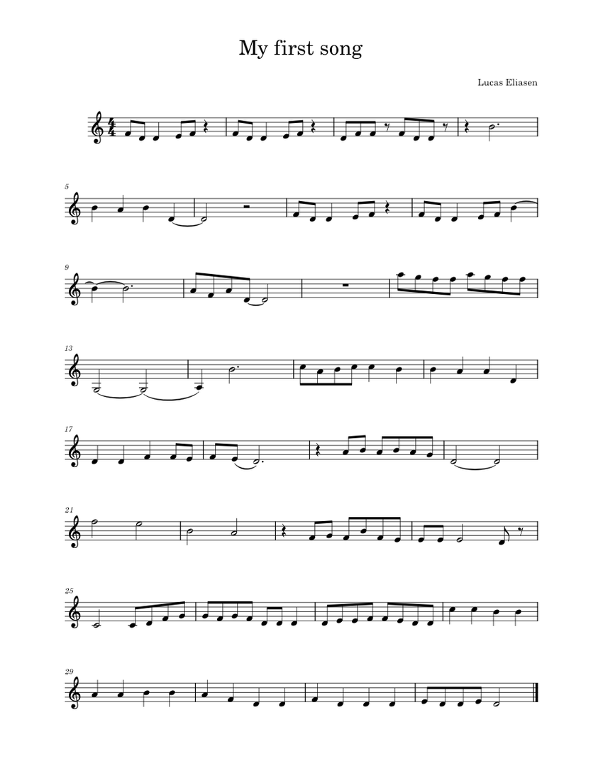 My_first_song Sheet music for Piano (Solo) | Musescore.com