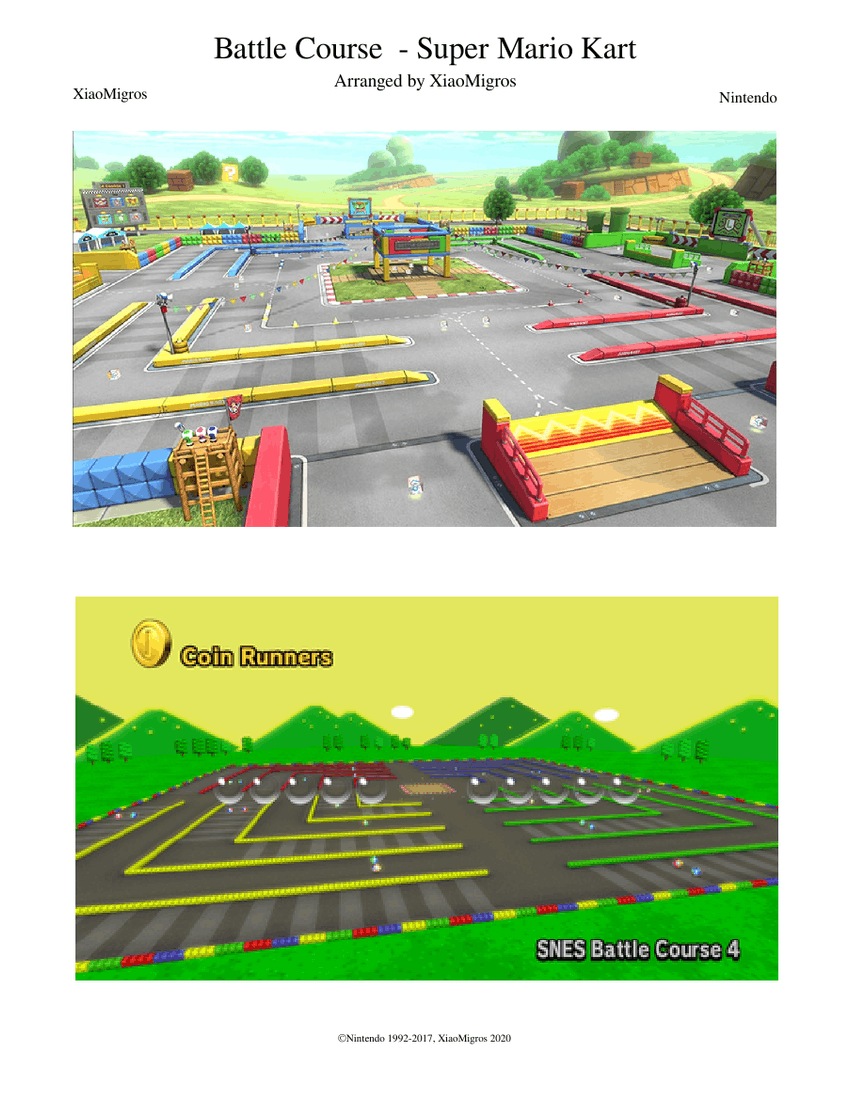 SNES Battle Course (from Super Mario Kart) Sheet music for Piano ...