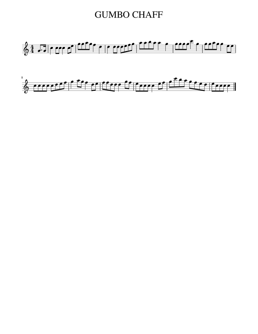 GUMBO CHAFF Sheet music for Piano (Solo) Easy | Musescore.com