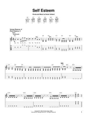 no self esteem chords