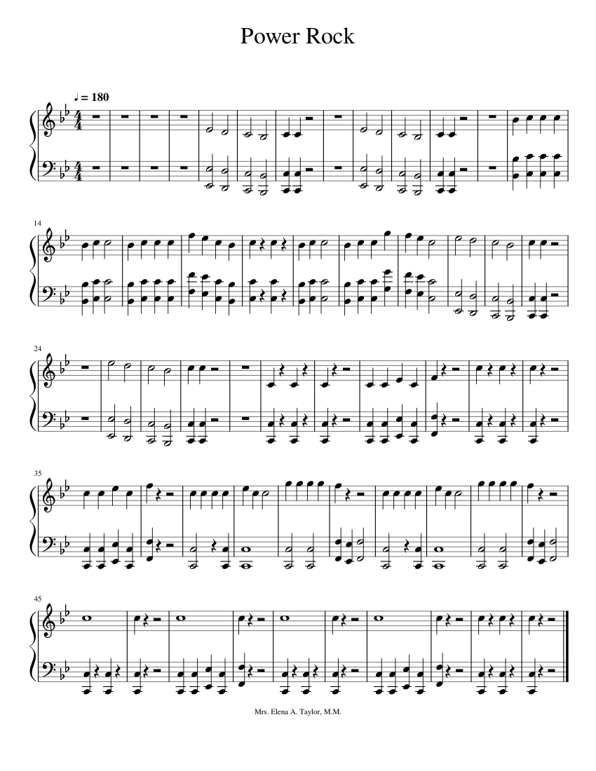 Power Rock for Piano Sheet music for Piano (Solo) | Musescore.com