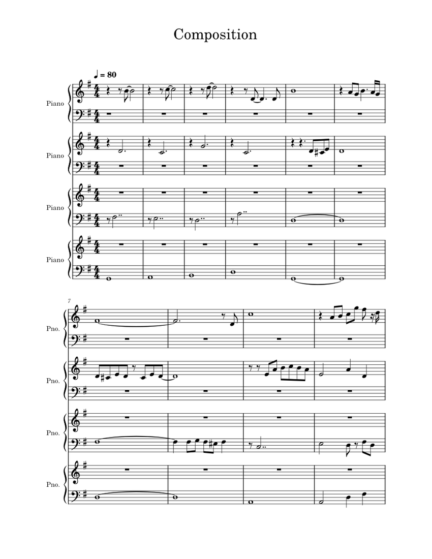 Composition Sheet music for Piano (Mixed Quartet) | Musescore.com