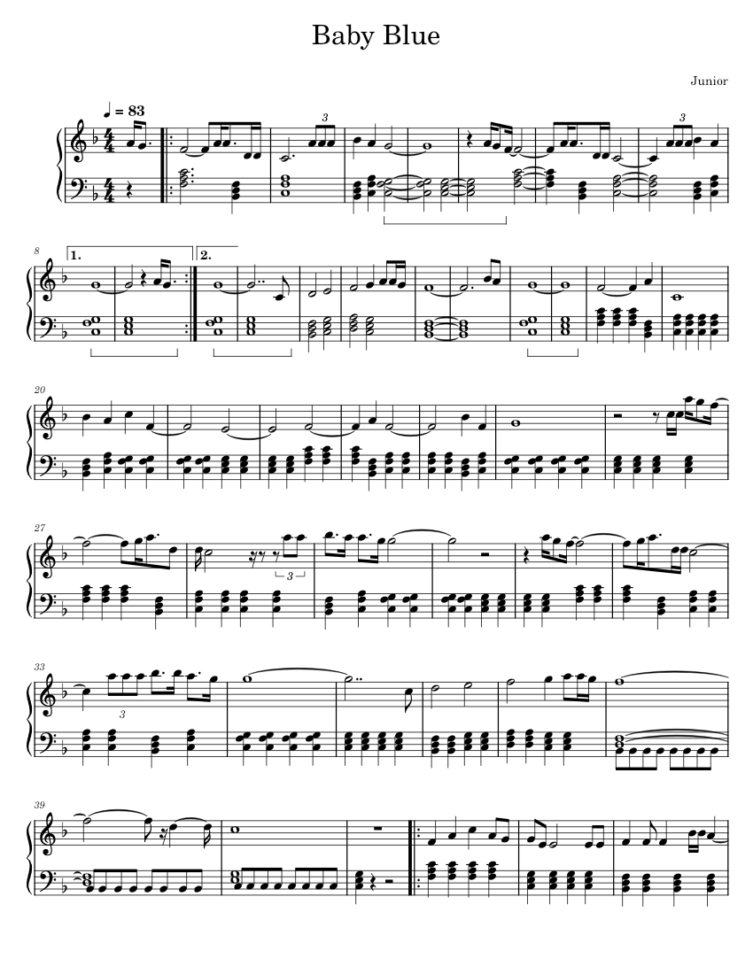 Baby Blue – Junior Sheet music for Piano (Solo) Easy | Musescore.com