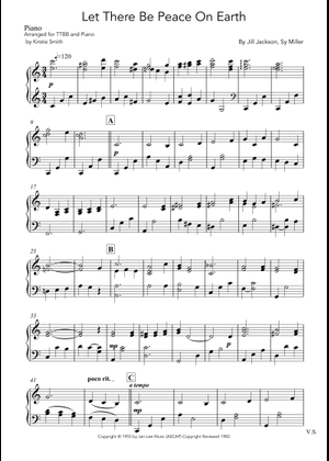 Let There Be Peace On Earth (Lead sheet with lyrics ) Sheet Music with ...