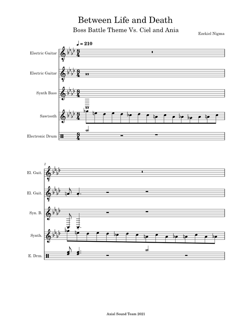 Between Life and Death - Axial Disc 1 Sheet Music for Guitar, Bass ...