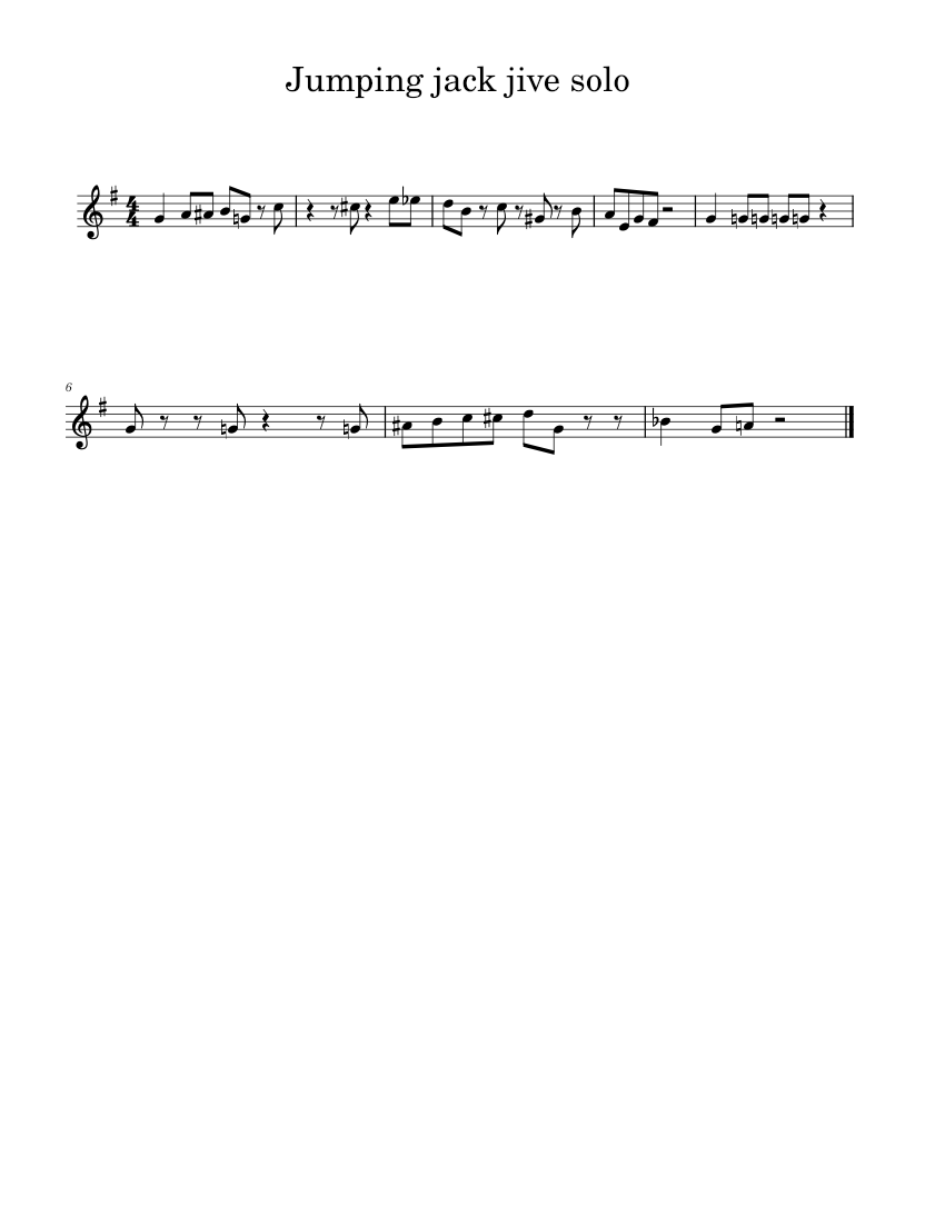 Jumping Jack Jive Trumpet Solo Jumping jack jive solo Sheet music for ...