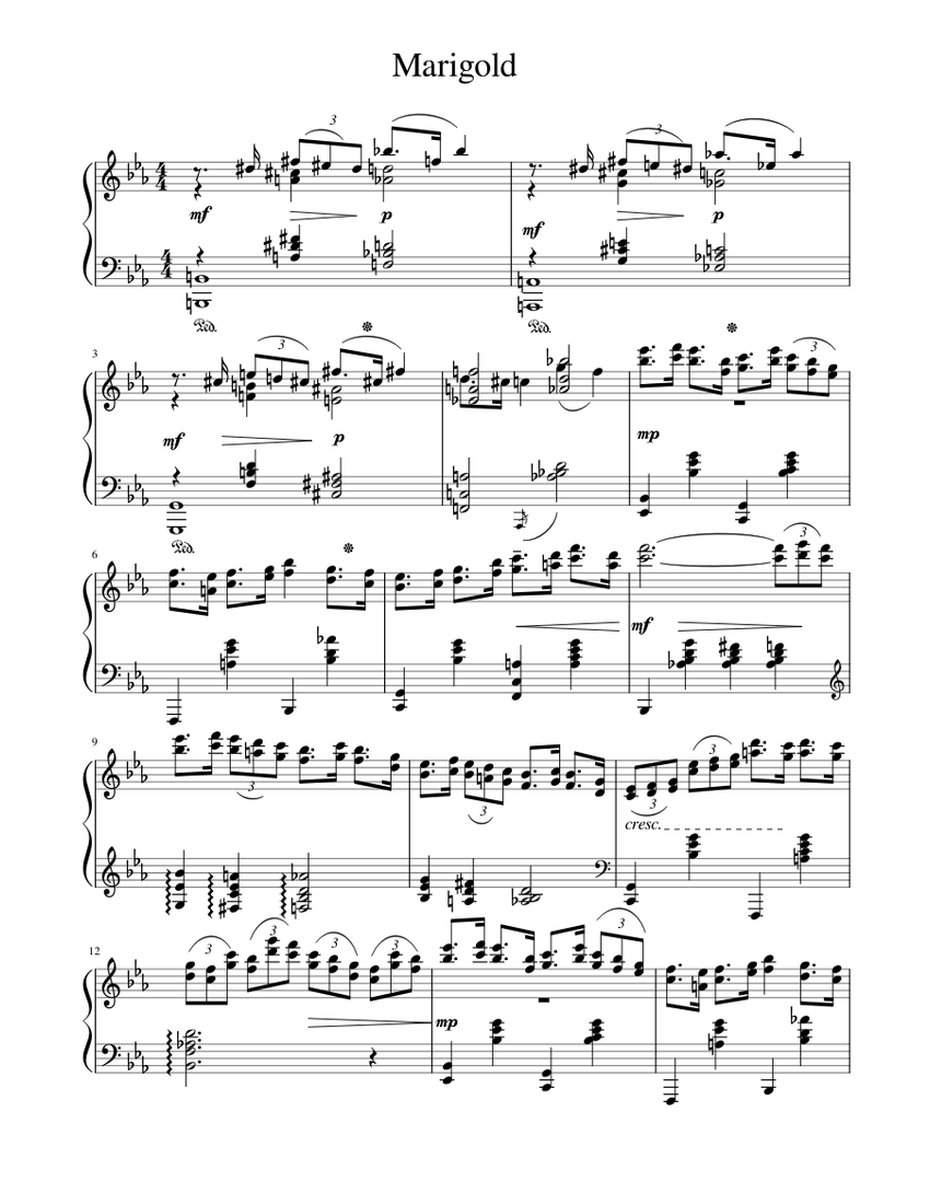 Marigold Sheet music for Piano (Solo) | Musescore.com