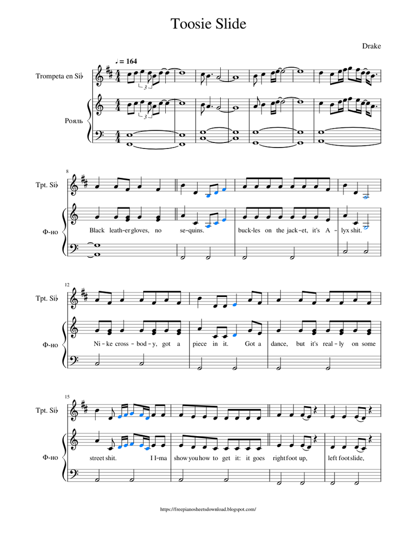 Toosie Slide Sheet music for Piano, Trumpet in b-flat (Solo ...