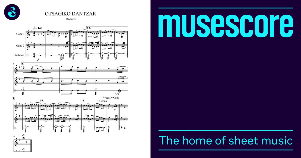 OTSAGIKO DANTZAK: MODORRO Sheet Music for Strings group, Pipes (Mixed ...