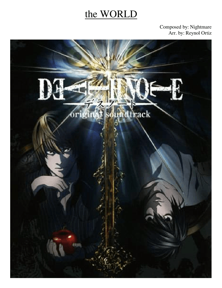 the WORLD - Death Note (OP 1) TV Size Sheet music for Saxophone alto ...