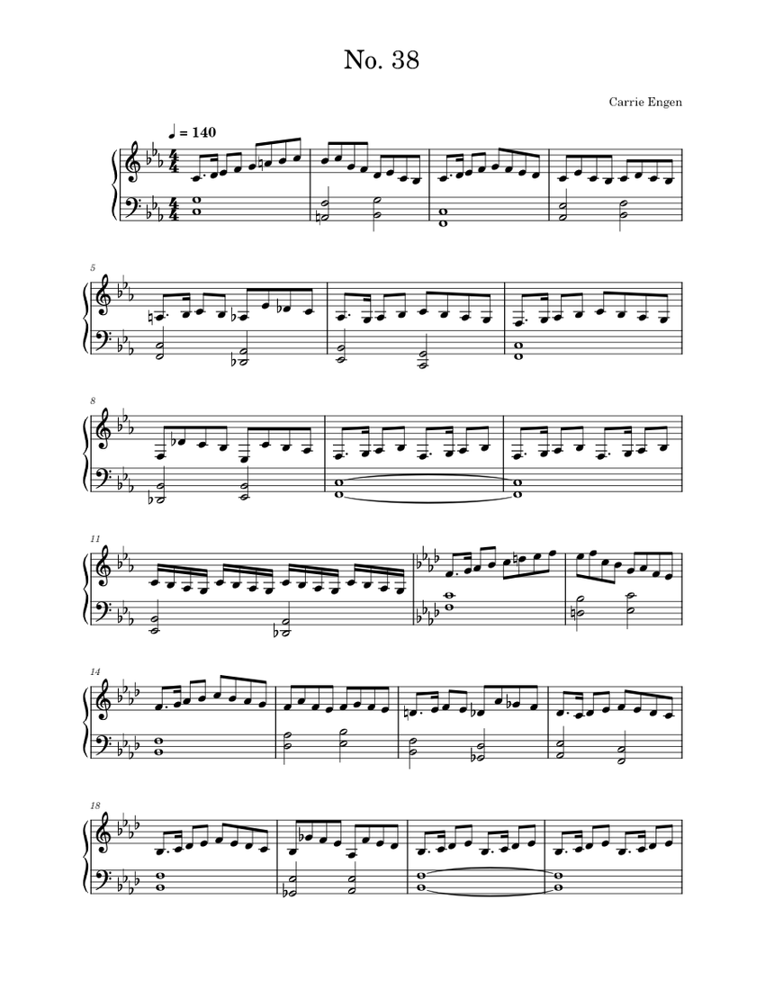 No. 38 - Carrie Engen Sheet music for Piano (Solo) | Musescore.com