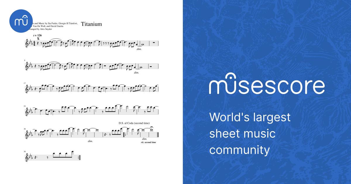 Titanium - Flute Solo Sheet Music for Flute (Solo) | MuseScore.com