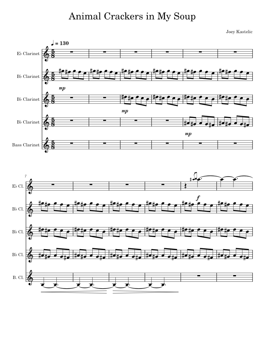 Animal_Crackers_in_My_Soup Sheet music for Clarinet in e-flat, Clarinet ...