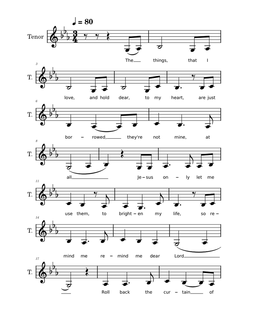 Remind me Dear Lord – Dottie Rambo Remind me Dear Lord – Tenor Sheet ...