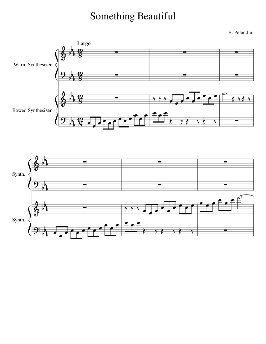 Something Beautiful Sheet music for Synthesizer (Mixed Duet ...