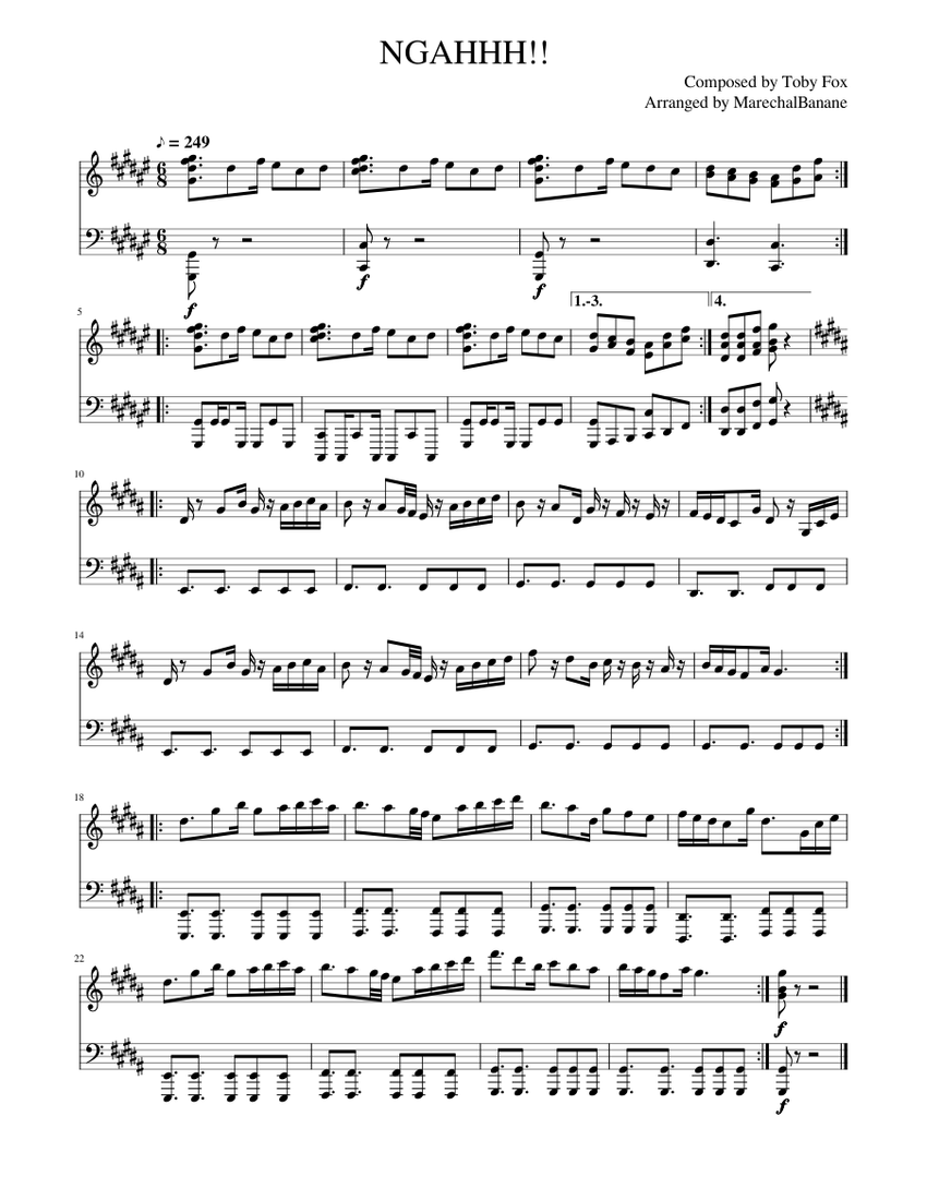 NGAHHH!! Sheet music for Piano (Solo) | Musescore.com