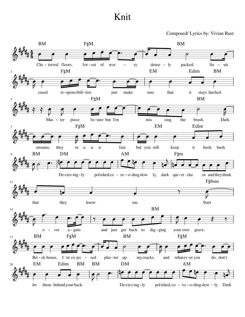 Knit Sheet music for Piano (Solo) | Musescore.com