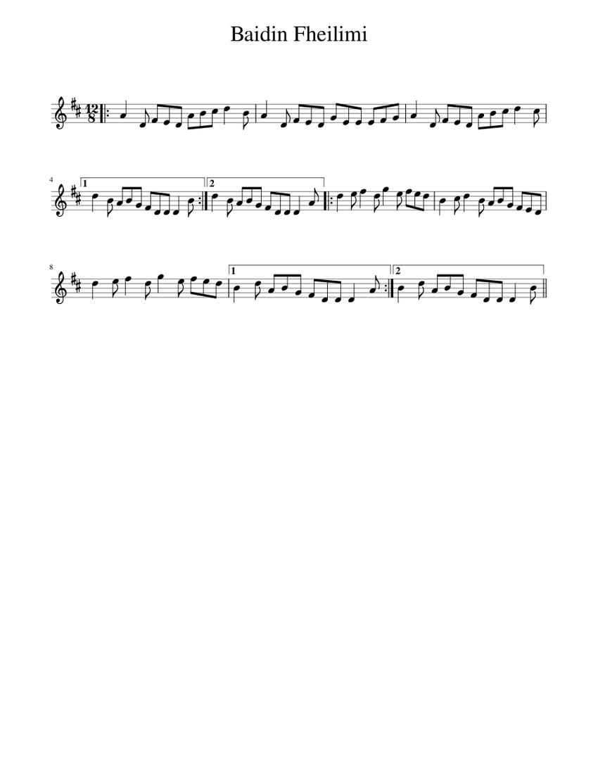 Baidin Fheilimi Sheet music for Piano (Solo) | Musescore.com Baidin Fheilimi Sheet music for Piano (Solo) | Musescore.com