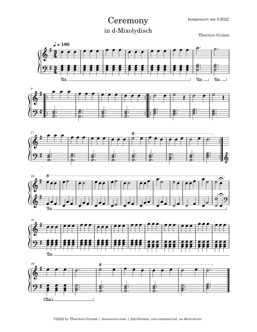 Ceremony Sheet music for Piano (Solo) Easy | Musescore.com