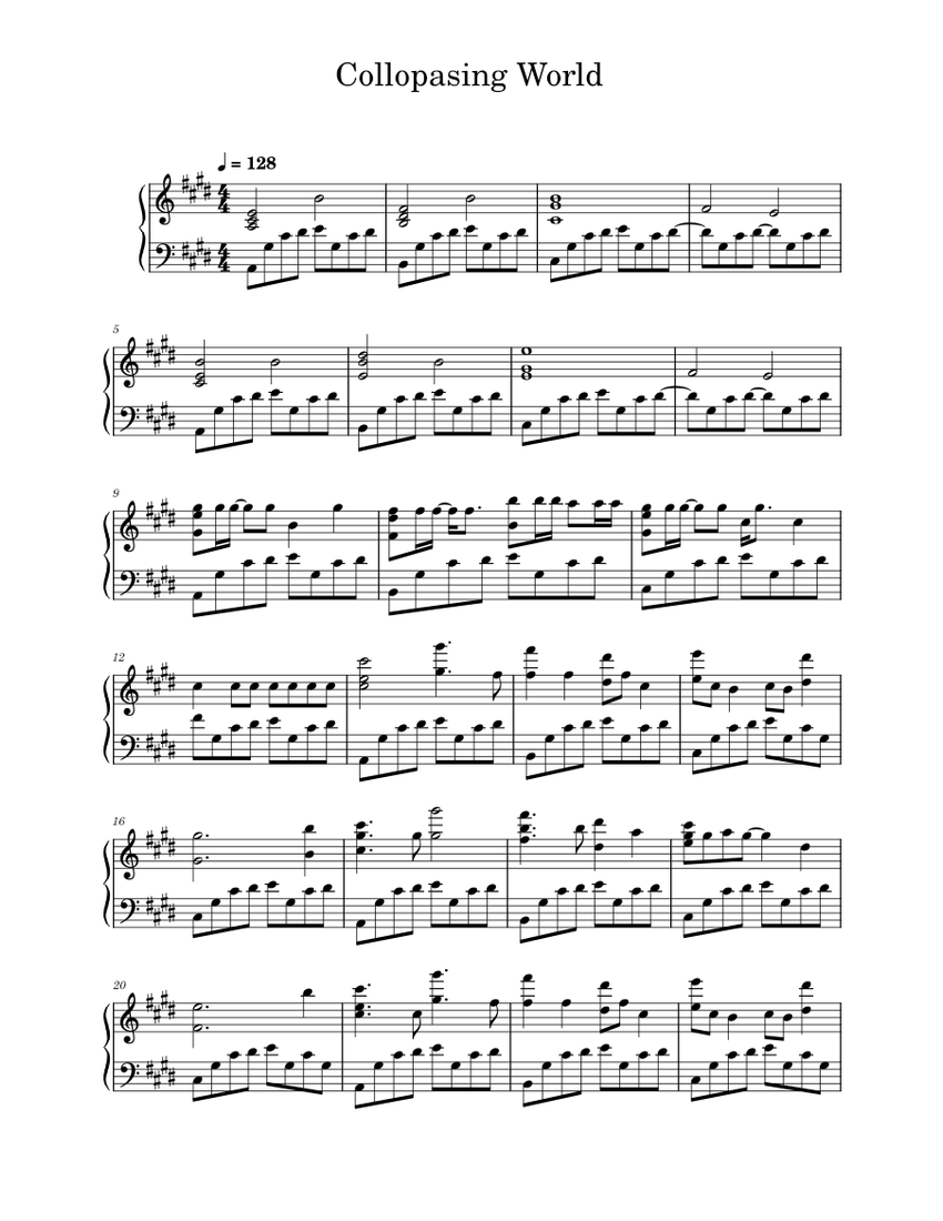 Collapsing World – Lightscape Sheet Music for Piano (Solo) | MuseScore.com