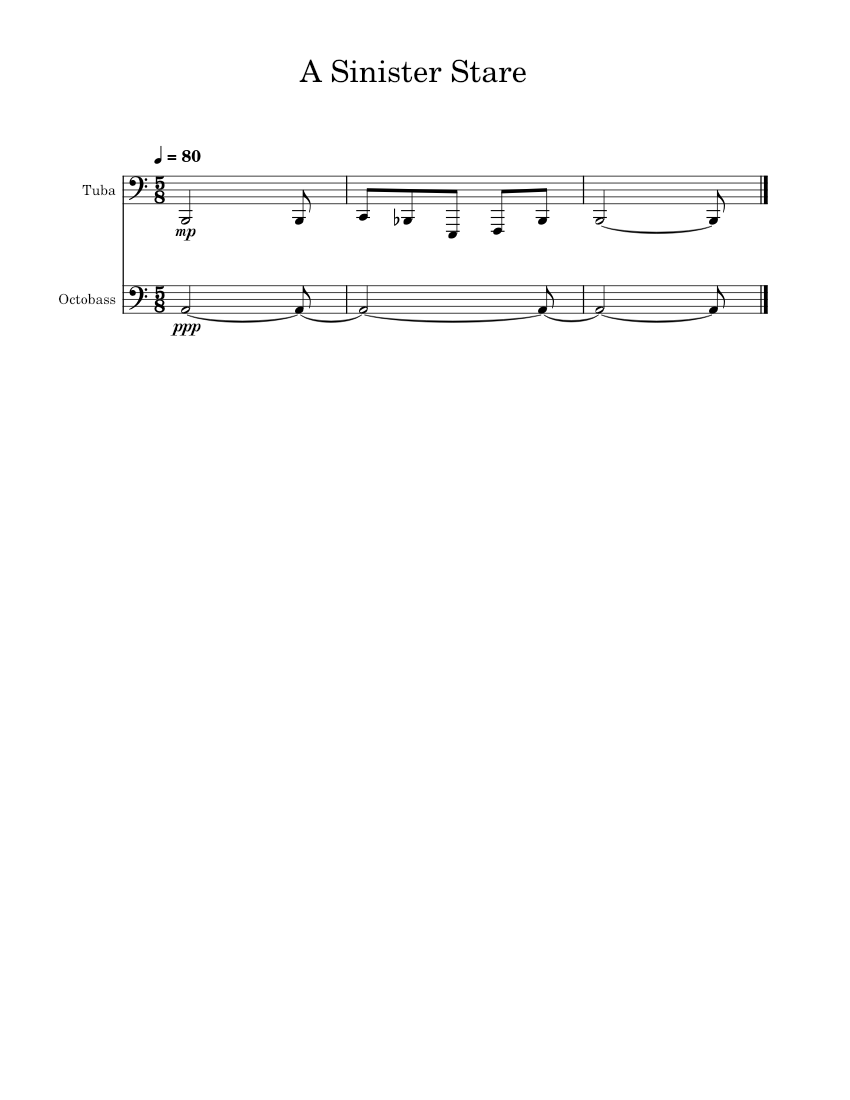 A Sinister Stare Sheet music for Tuba, Octobass (Mixed Duet ...