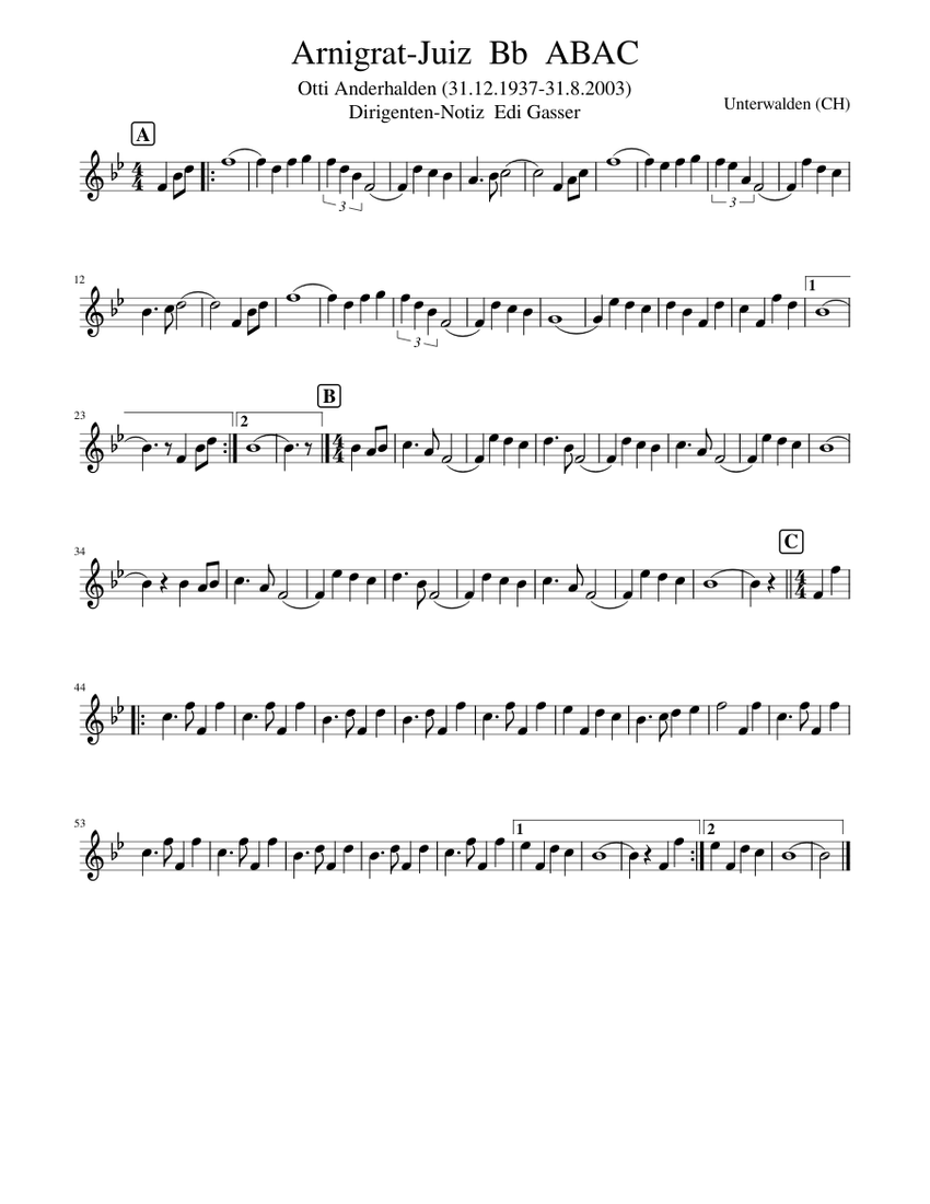 Arnigrat-Juiz Bb ABAC Sheet music for Piano (Solo) | Musescore.com