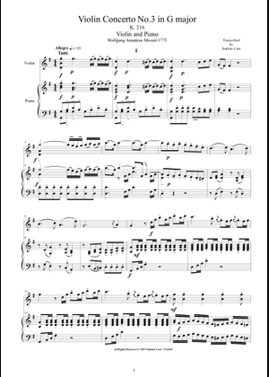 Violin Concerto No.3 in G major, K.216, I. Allegro – Wolfgang Amadeus ...