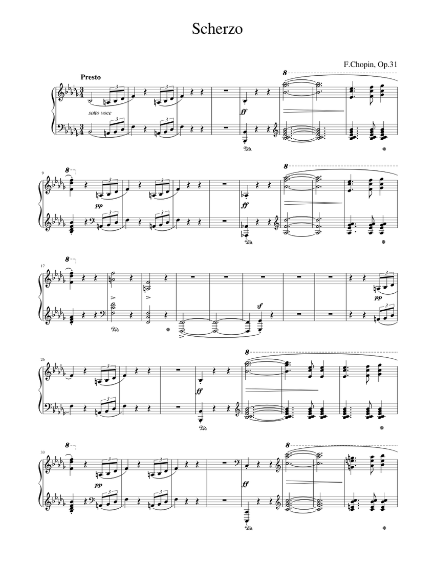 3989841 Scherzo No 2 F Chopin Op 31 Sheet music for Piano (Solo) | Musescore.com
